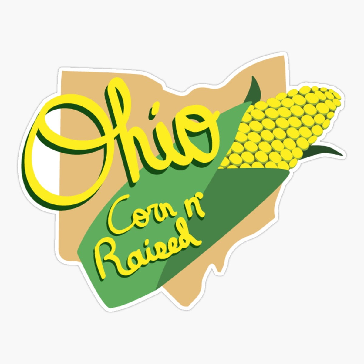 Maneki Ohio, Corn And Raised Er, Phone Decal Water Bottle Stickers Car ...