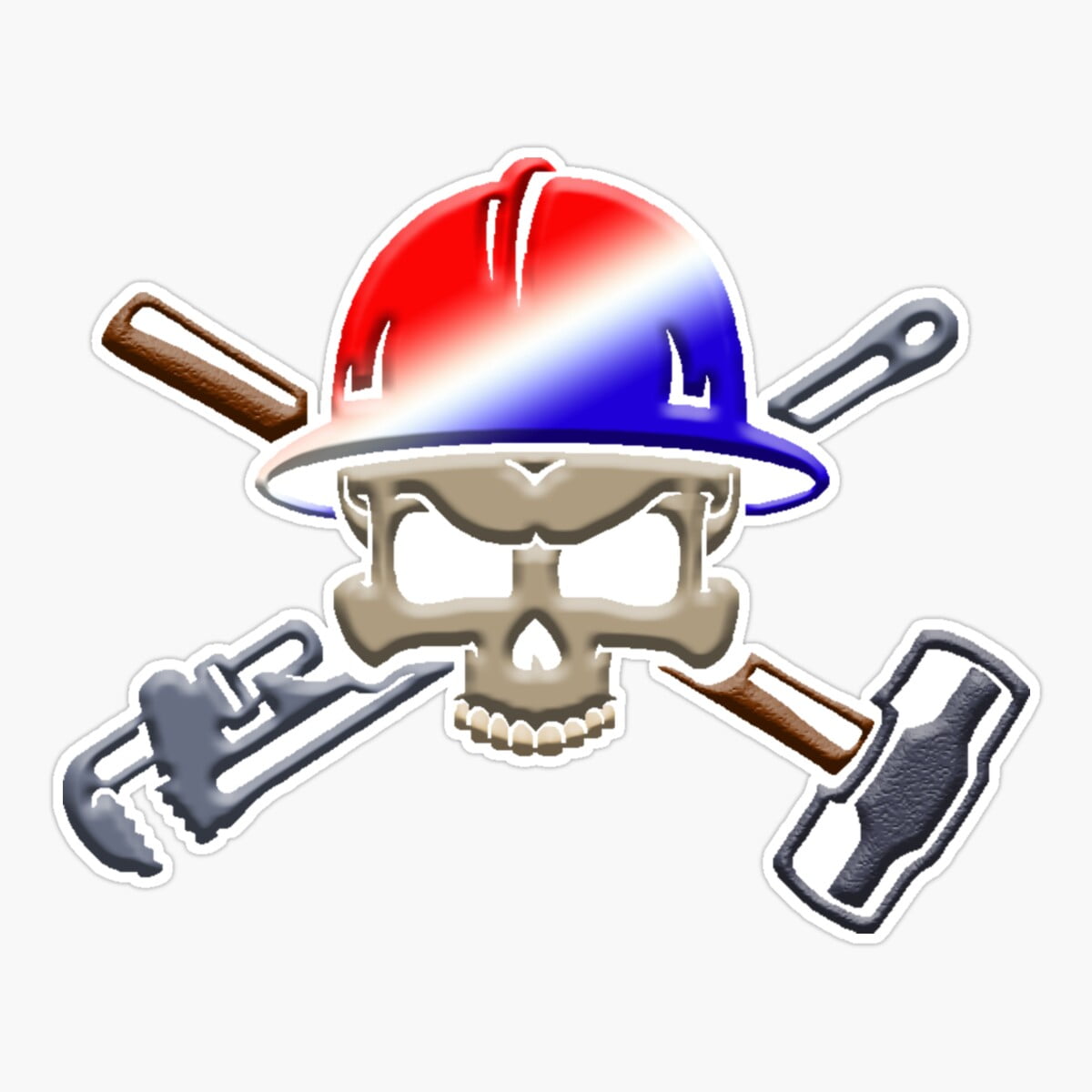 Maneki Oil Ield Construction Skull Er, Phone Decal Water Bottle ...