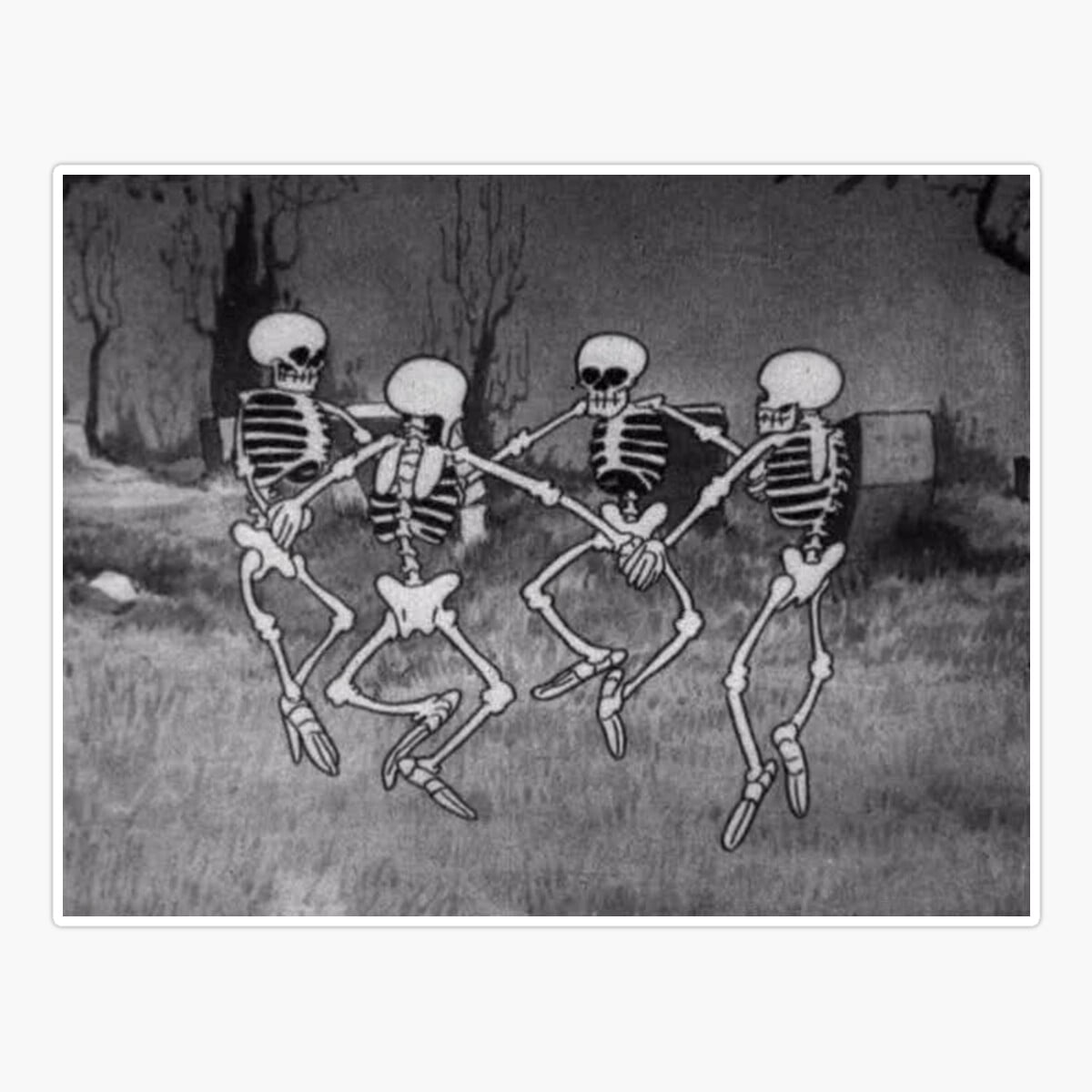 Maneki Old Cartoon Dancing Skeletons Er, Phone Decal Water Bottle ...