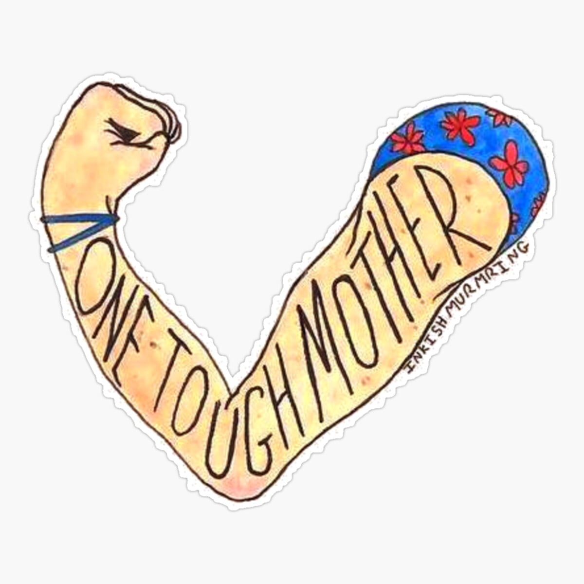 Maneki One Tough Mother- Color Er, Phone Decal Water Bottle Stickers ...