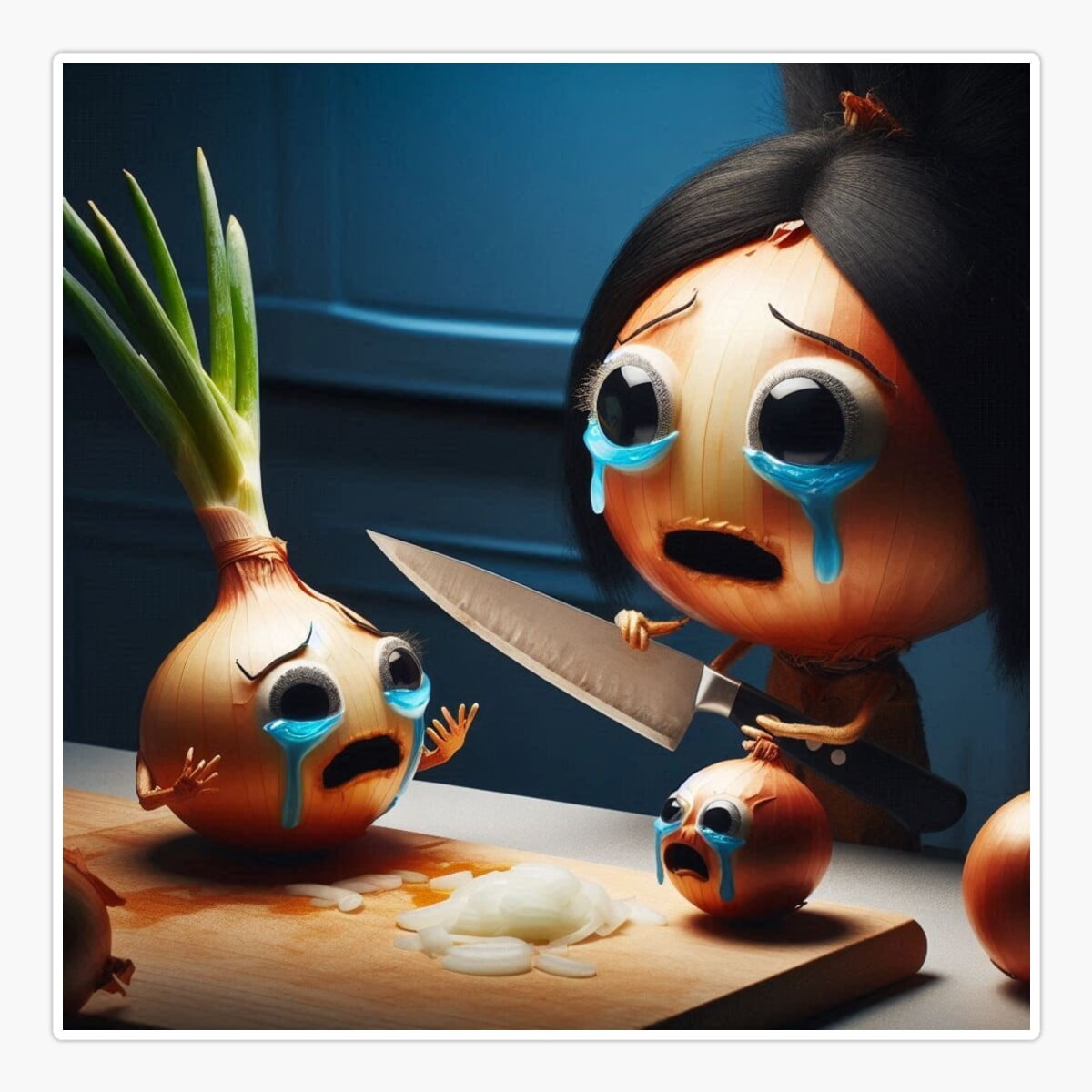 Maneki Onion Pain Sticker, Phone Decal Water Bottle Stickers Car Decals ...