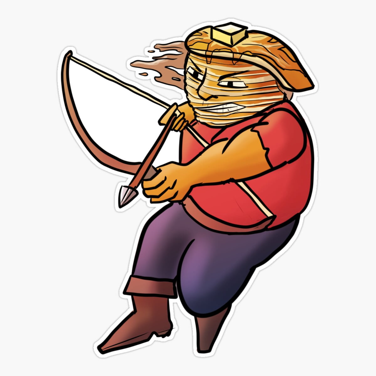 Maneki Ood Warrior Pancake Archer Sticker, Phone Decal Water Bottle ...