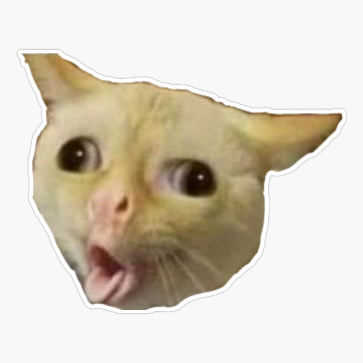 Maneki Open Mouth Cough Cat Sticker, Phone Decal Water Bottle Stickers ...