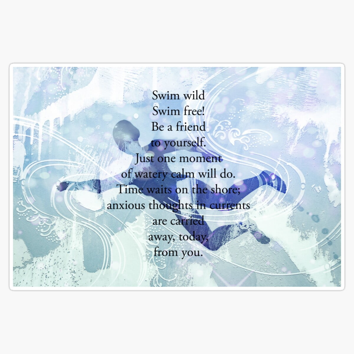 Maneki Open Water Swimming Poem By Jenny Meehan Er, Phone Decal Water ...