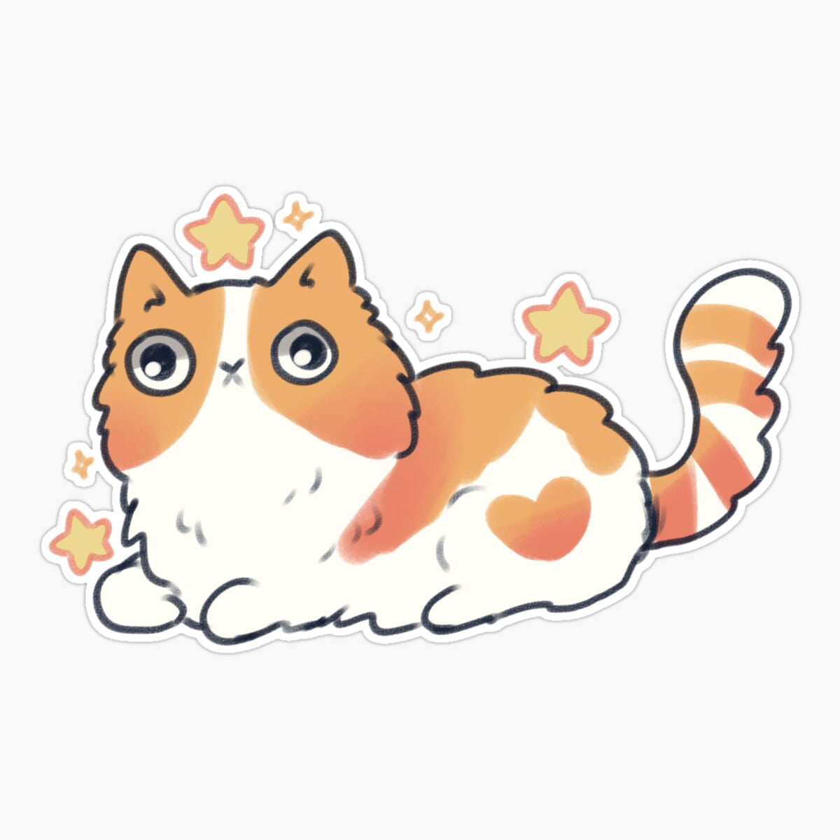 Maneki Orange Cats Sticker, Phone Decal Water Bottle Stickers Car ...