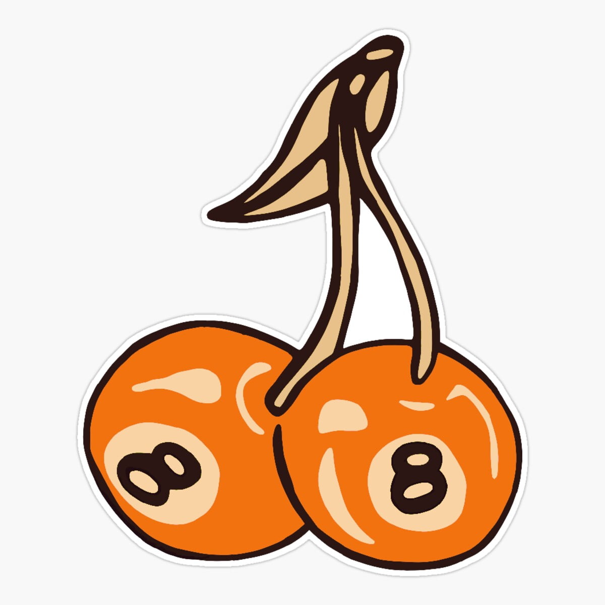 Maneki Orange Eight Ball Cherries Er, Phone Decal Water Bottle Stickers ...