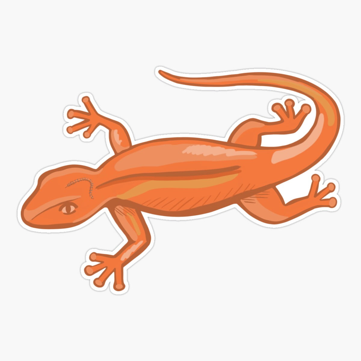 Maneki Orange Lizard With Brain Surgery Scar Er, Phone Decal Water ...