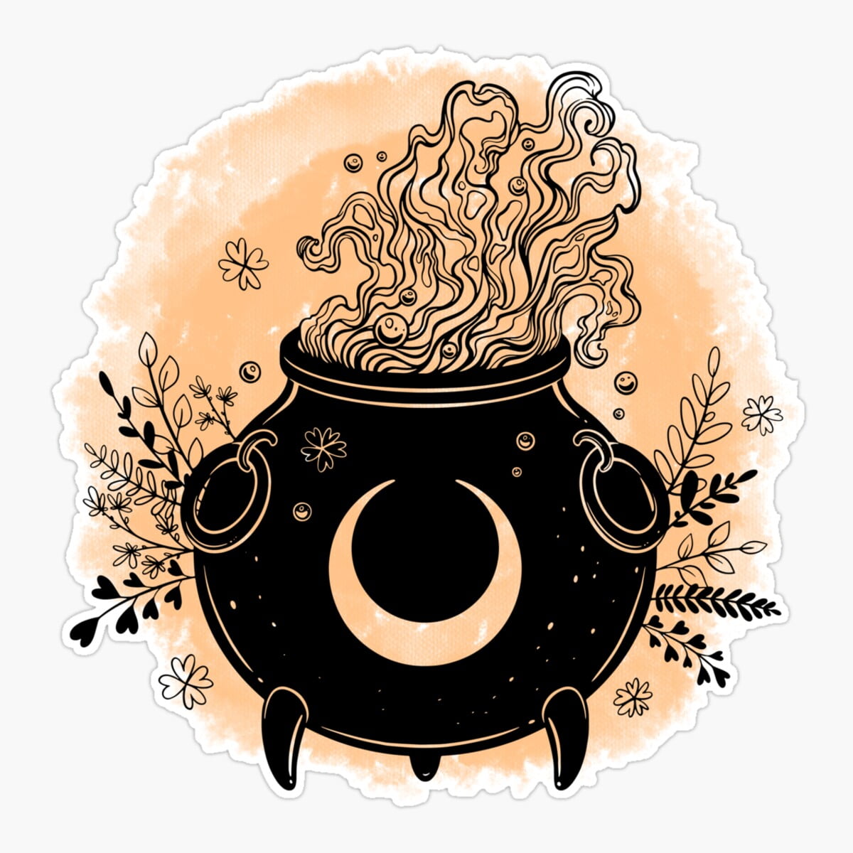 Maneki Orange Magic Cauldron Sticker, Phone Decal Water Bottle Stickers ...