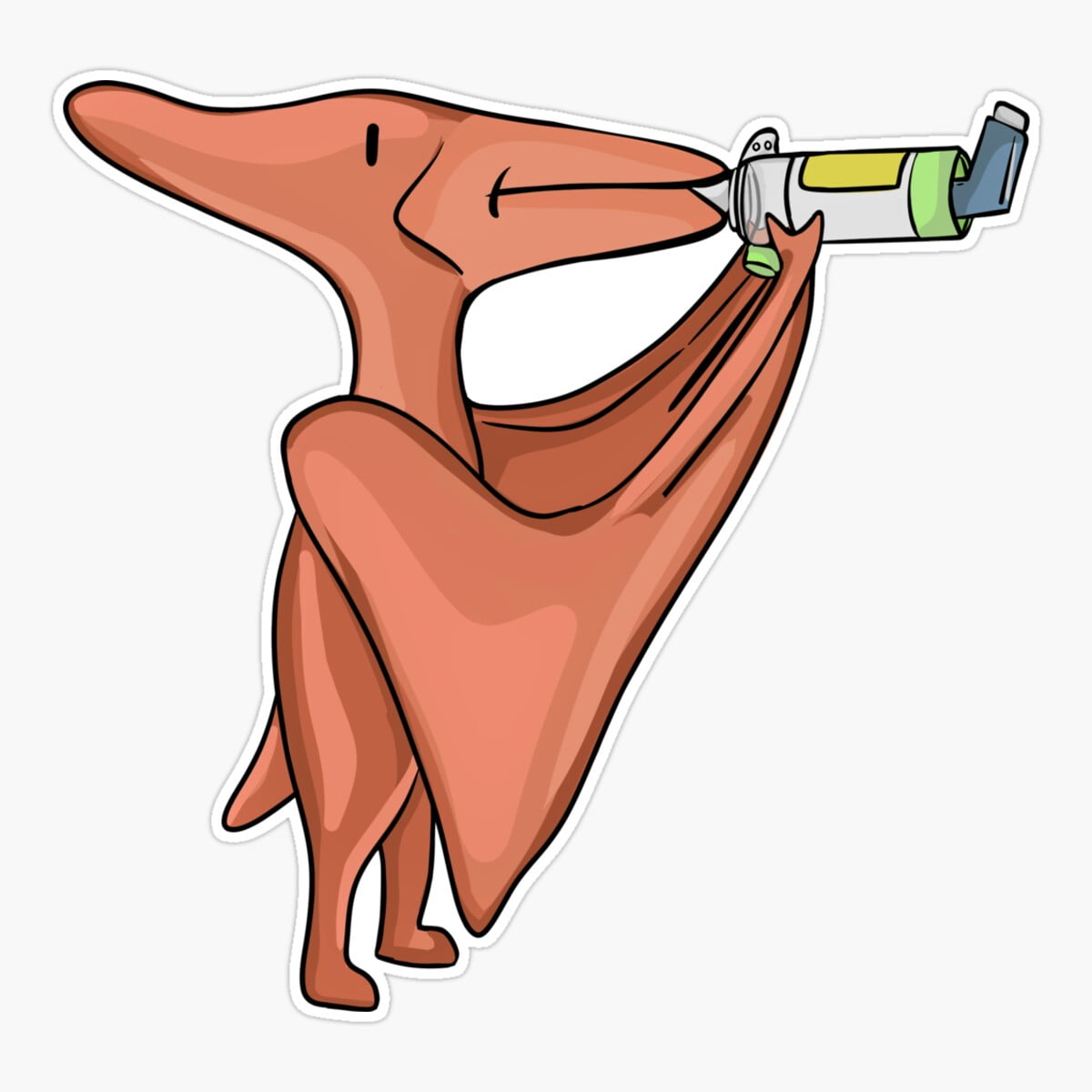 Maneki Orange Pterodactyl With Spacer And Blue Inhaler Er, Phone Decal ...