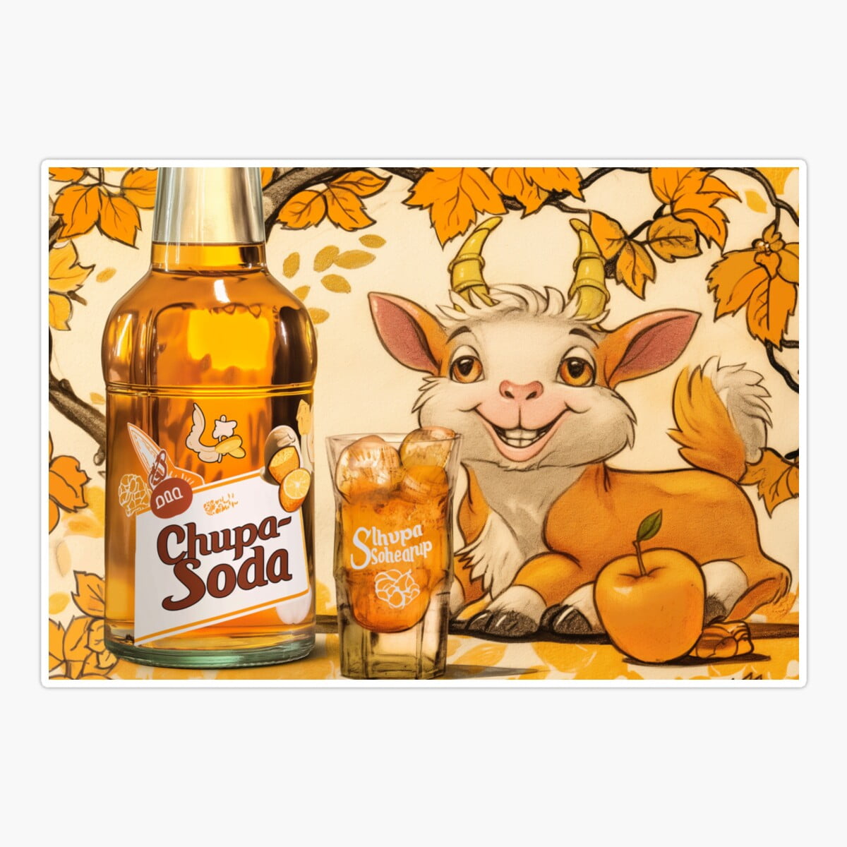 Maneki Orange Soda Sticker, Phone Decal Water Bottle Stickers Car ...