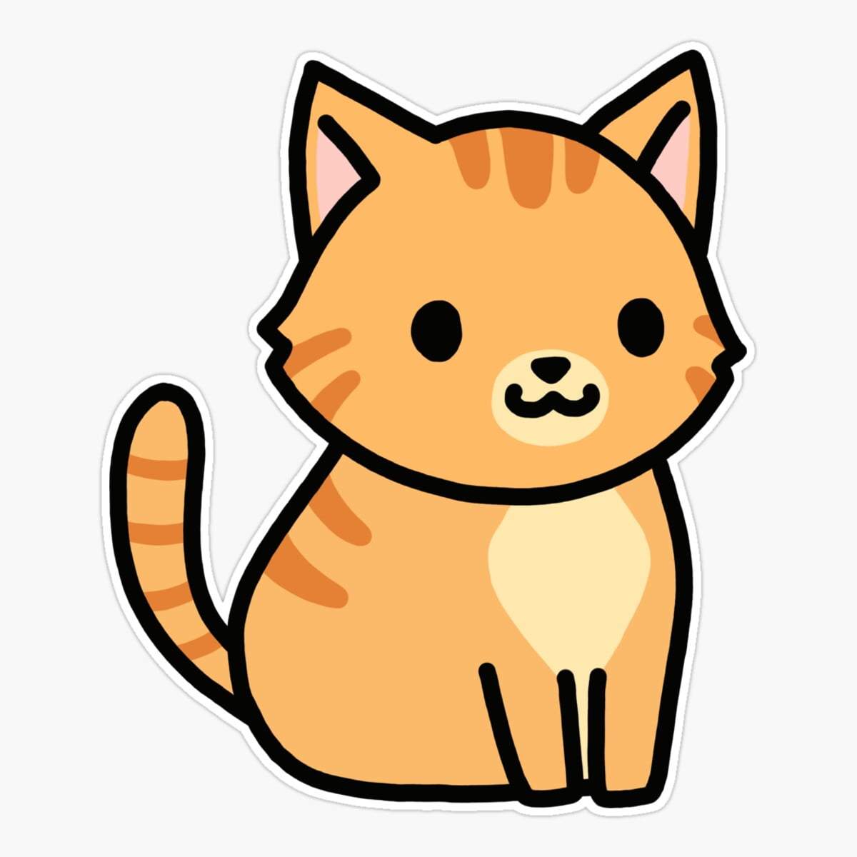 Maneki Orange Tabby Cat Sticker, Phone Decal Water Bottle Stickers Car ...