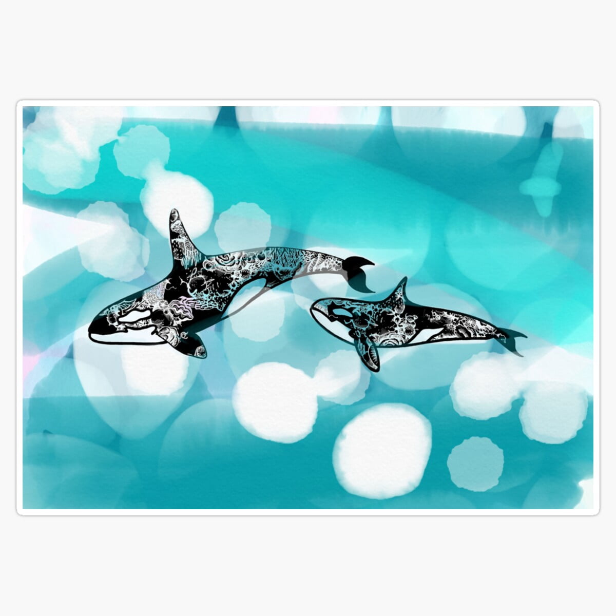 Maneki Orca Love Er, Phone Decal Water Bottle Stickers Car Decals ...