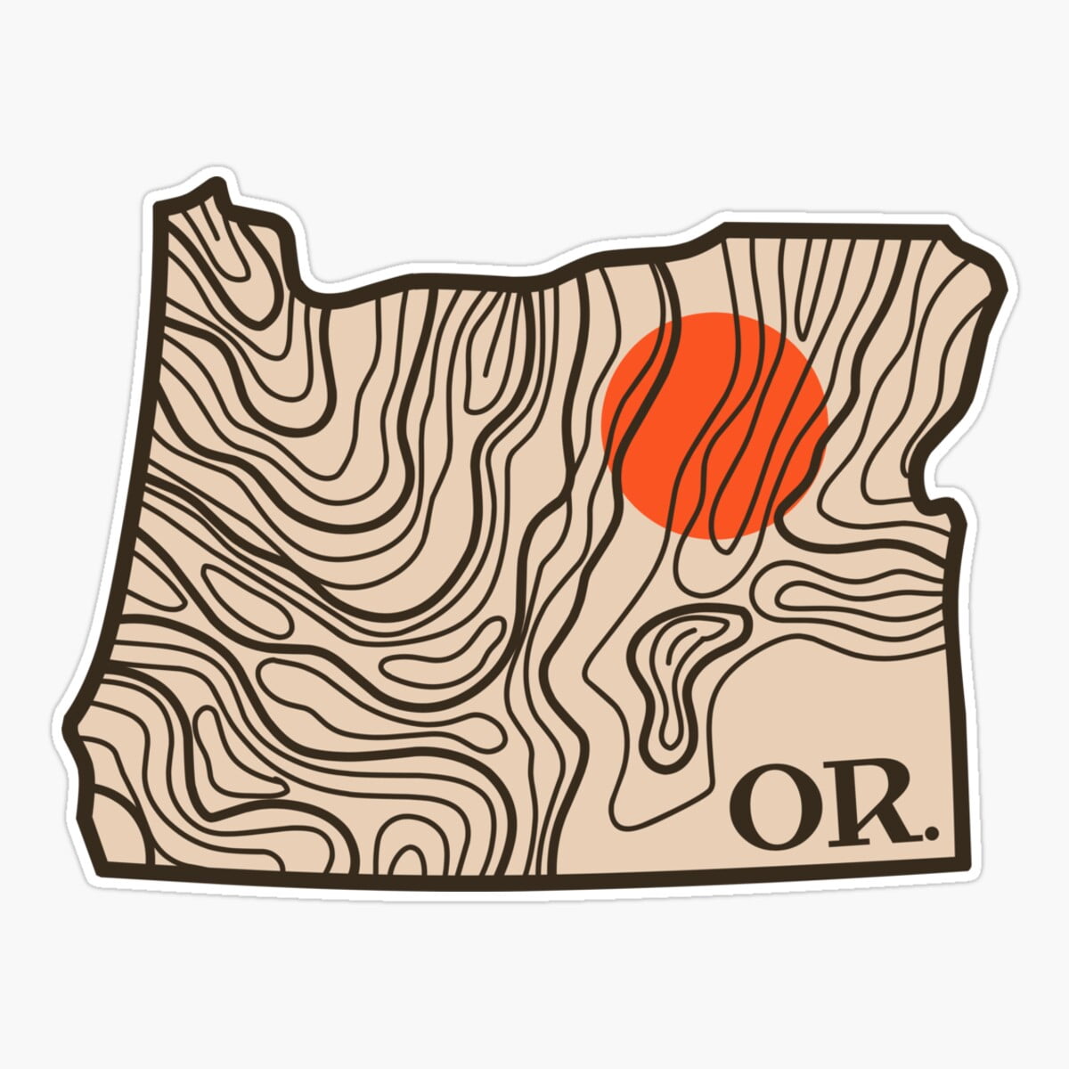 Maneki Oregon Nature Contour With Vintage Style Perect Or Print ...