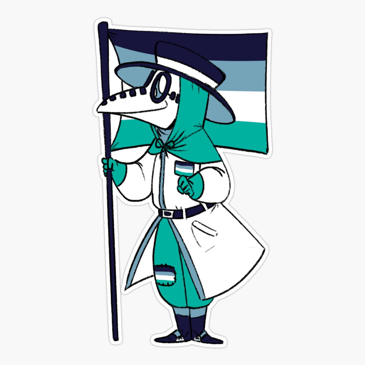 Maneki Oriented Aroace Pride Plague Doctor Er, Phone Decal Water Bottle ...