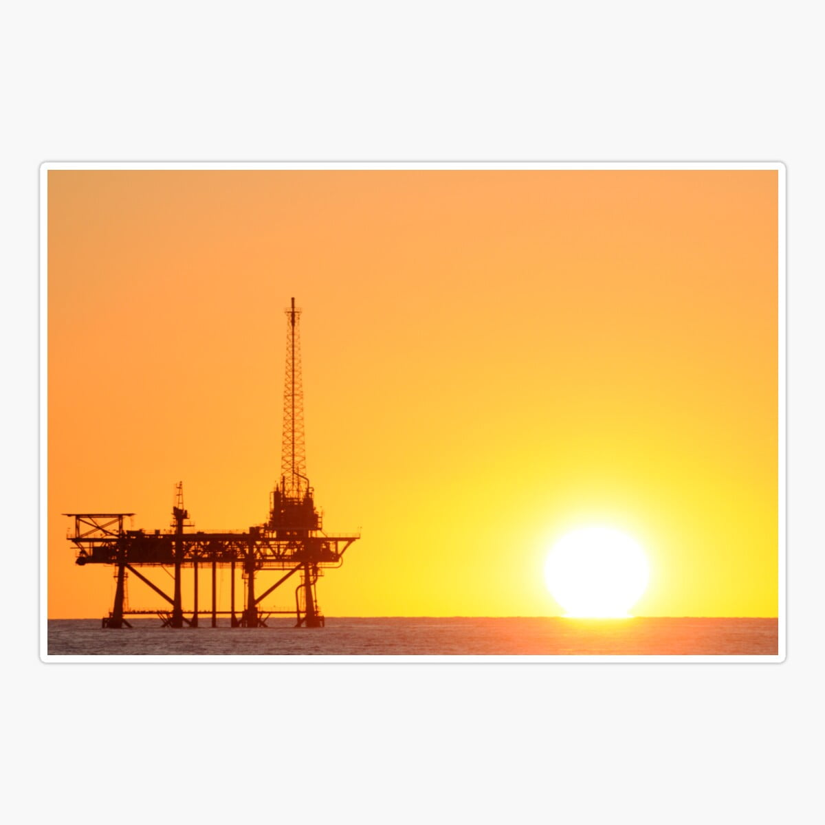 Maneki Oshore Oil Rig And Sun Sticker, Phone Decal Water Bottle ...