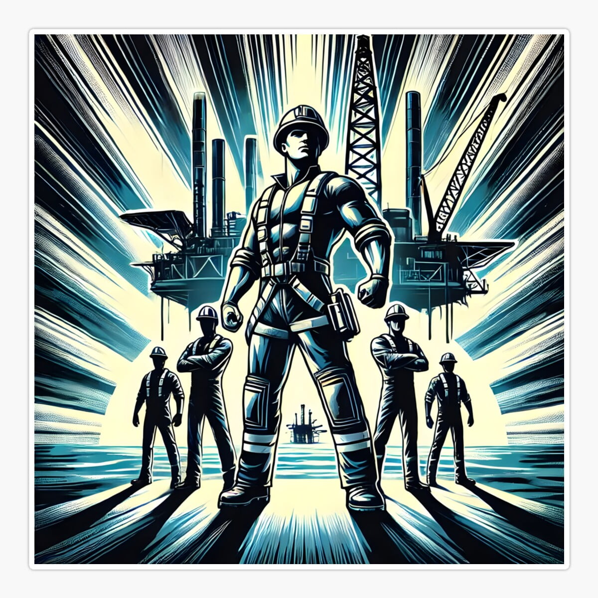 Maneki Oshore Workers Sticker, Phone Decal Water Bottle Stickers Car ...