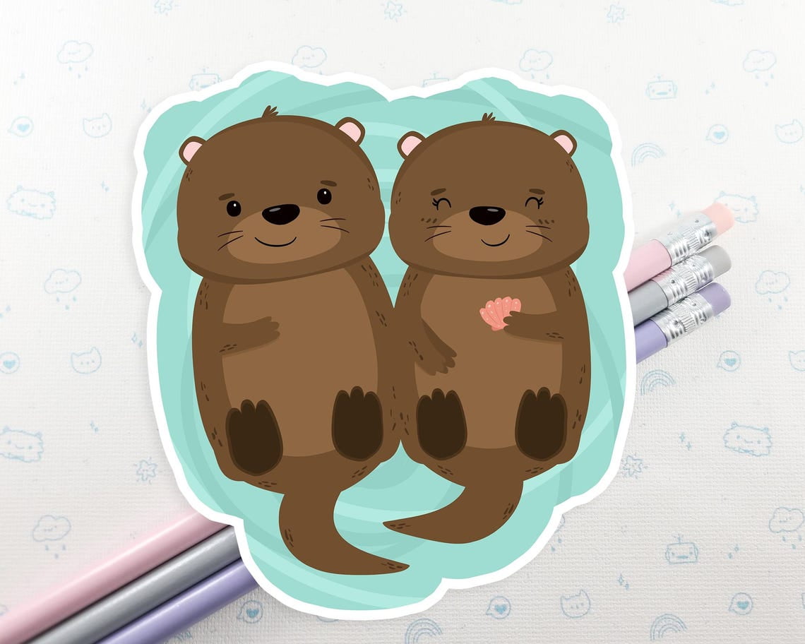 Maneki Otters Er, Vinyl Er, Otter Couple, Cute Er, Laptop Decal, Laptop ...