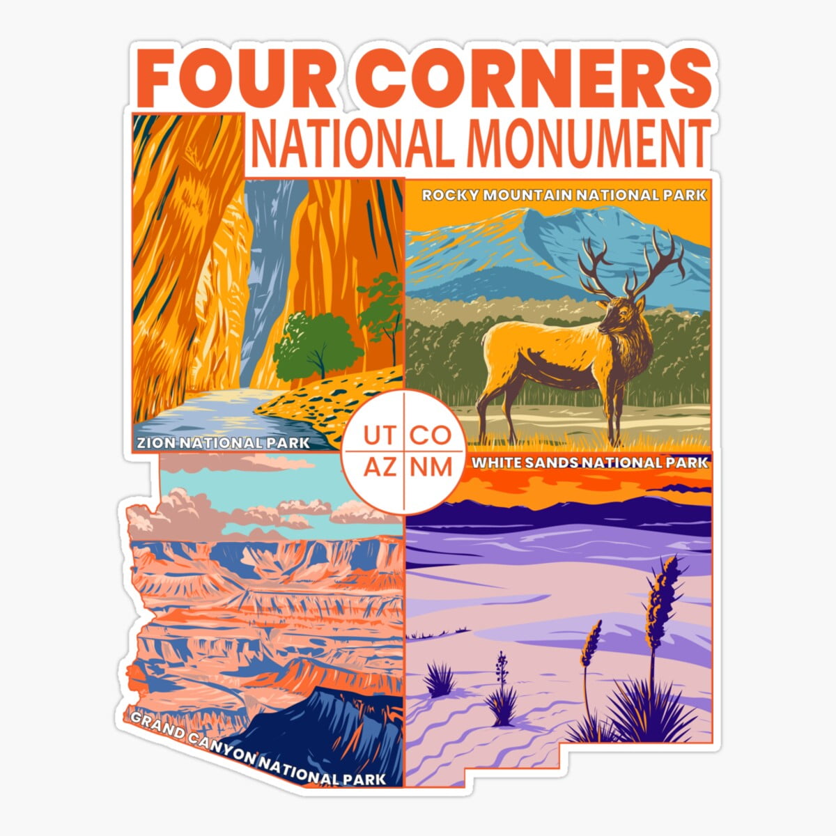 Maneki Our Corners National Monument With National Parks Orange Sticker ...