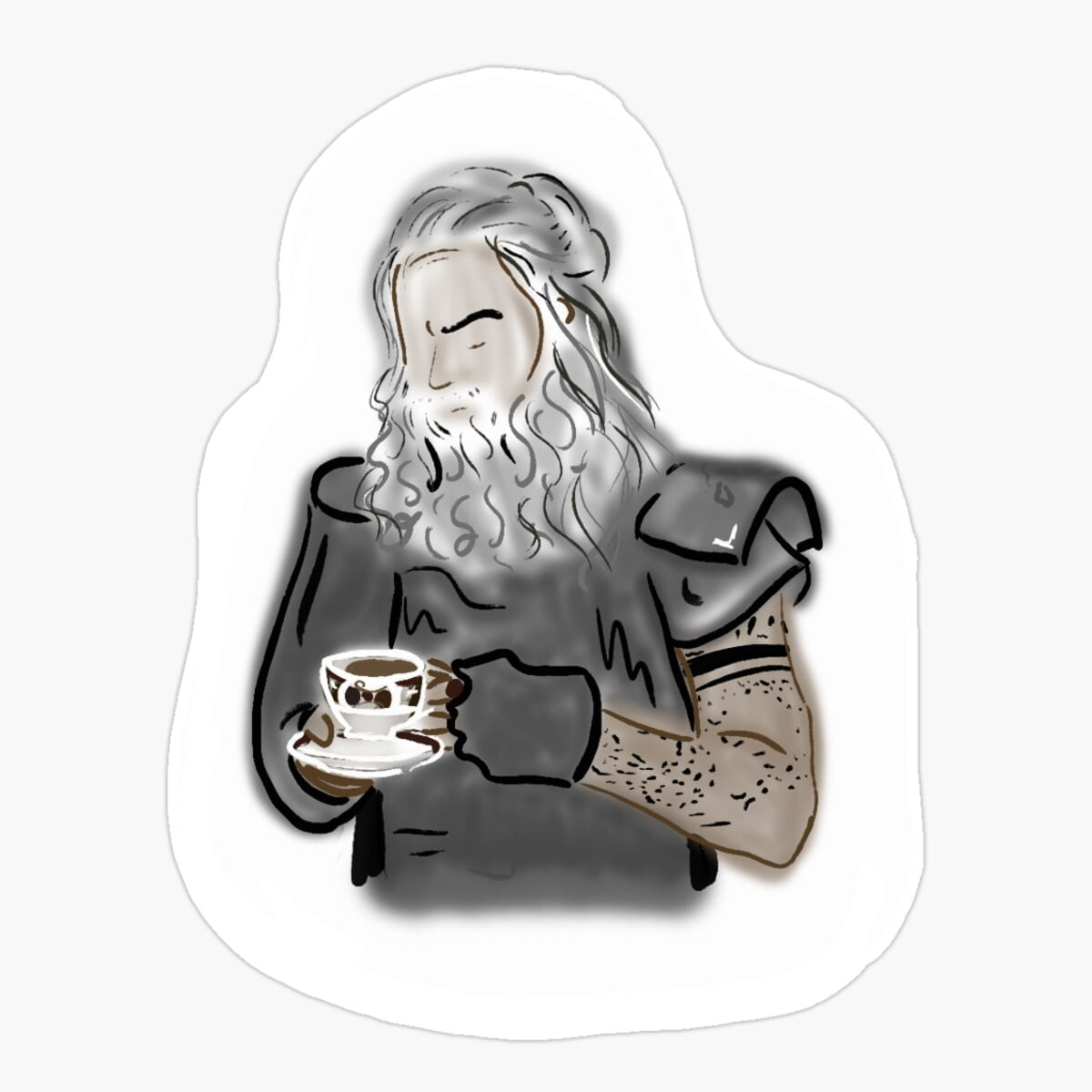 Maneki Our Flag Means Death Blackbeard Meets Tea Er, Phone Decal Water ...