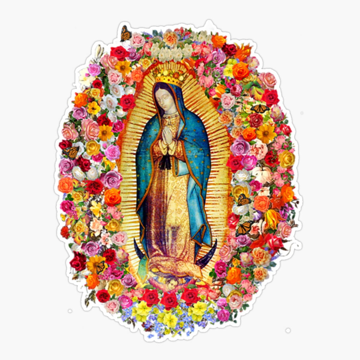 Maneki Our Lady O Guadalupe Virgin Mary Catholic Mexican Sticker, Phone ...