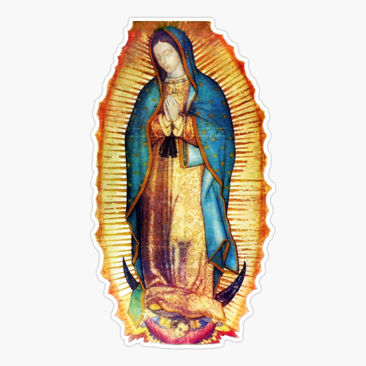 Maneki Our Lady O Guadalupe Virgin Mary Tilma Sticker, Phone Decal ...