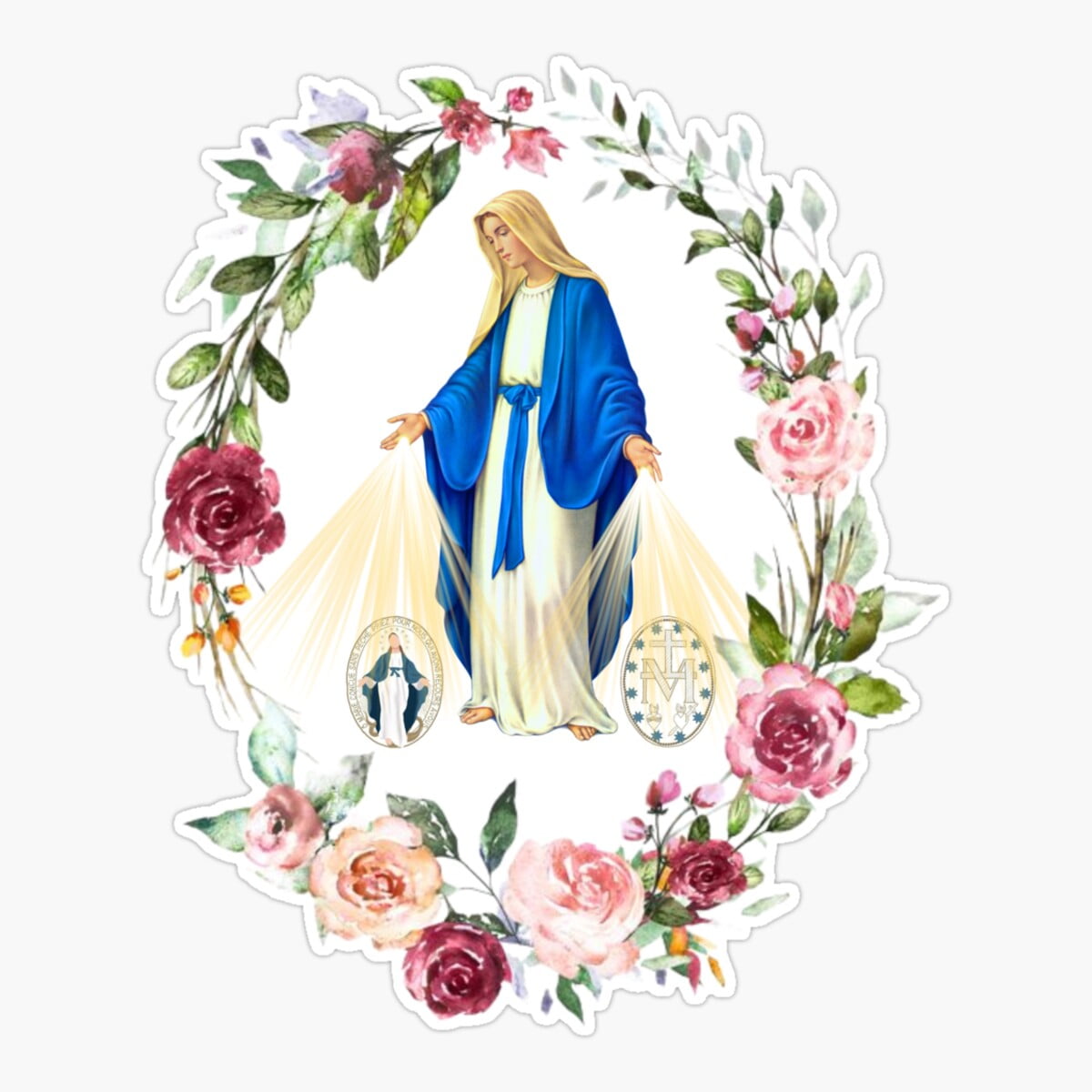 Maneki Our Lady Virgin Mary Legion Of Mary Er, Phone Decal Water Bottle ...