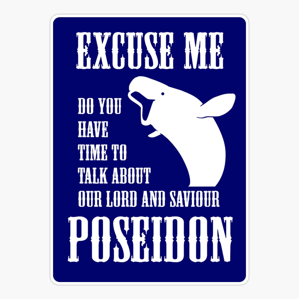 Maneki Our Lord And Saviour Poseidon (Blue Design) Sticker, Phone Decal ...