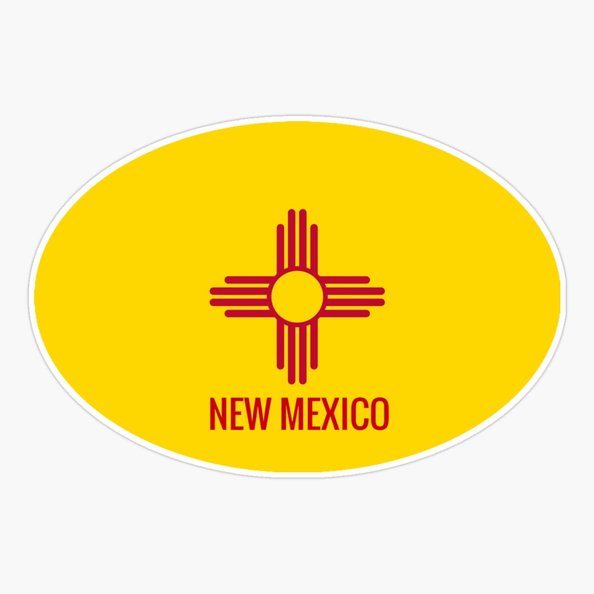 Maneki Oval New Mexico Lag Sticker, Phone Decal Water Bottle Stickers ...