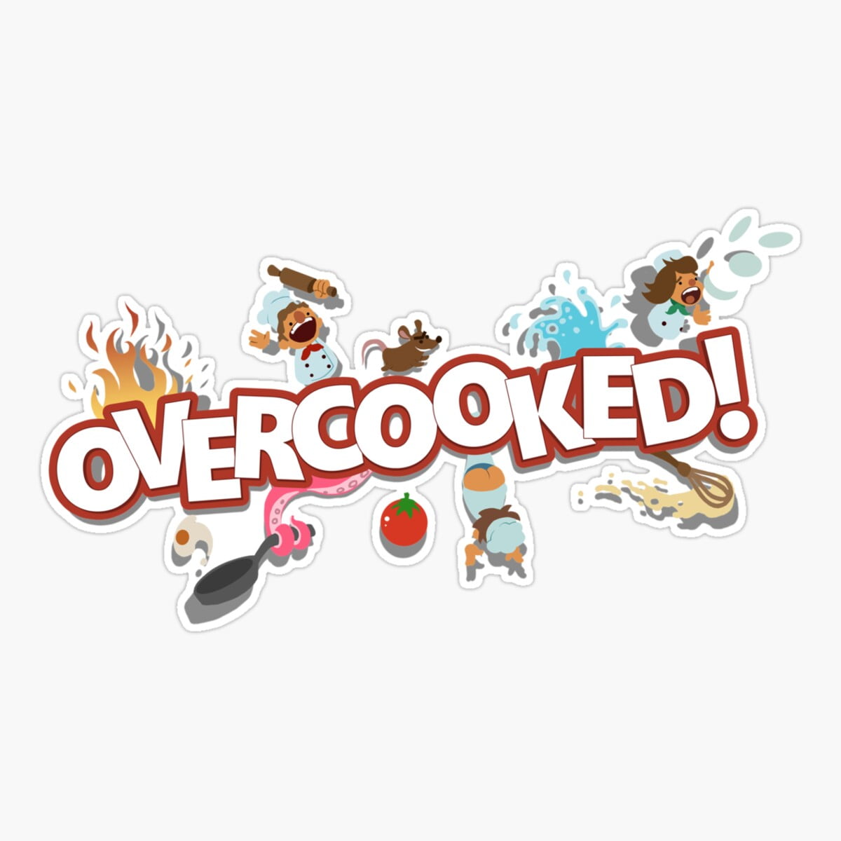 Maneki Overcooked Logo Sticker, Phone Decal Water Bottle Stickers Car ...