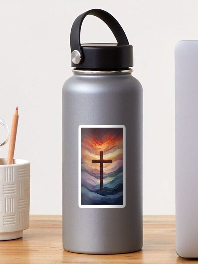 Maneki Oversized Wooden Cross Sticker, Phone Decal Water Bottle ...