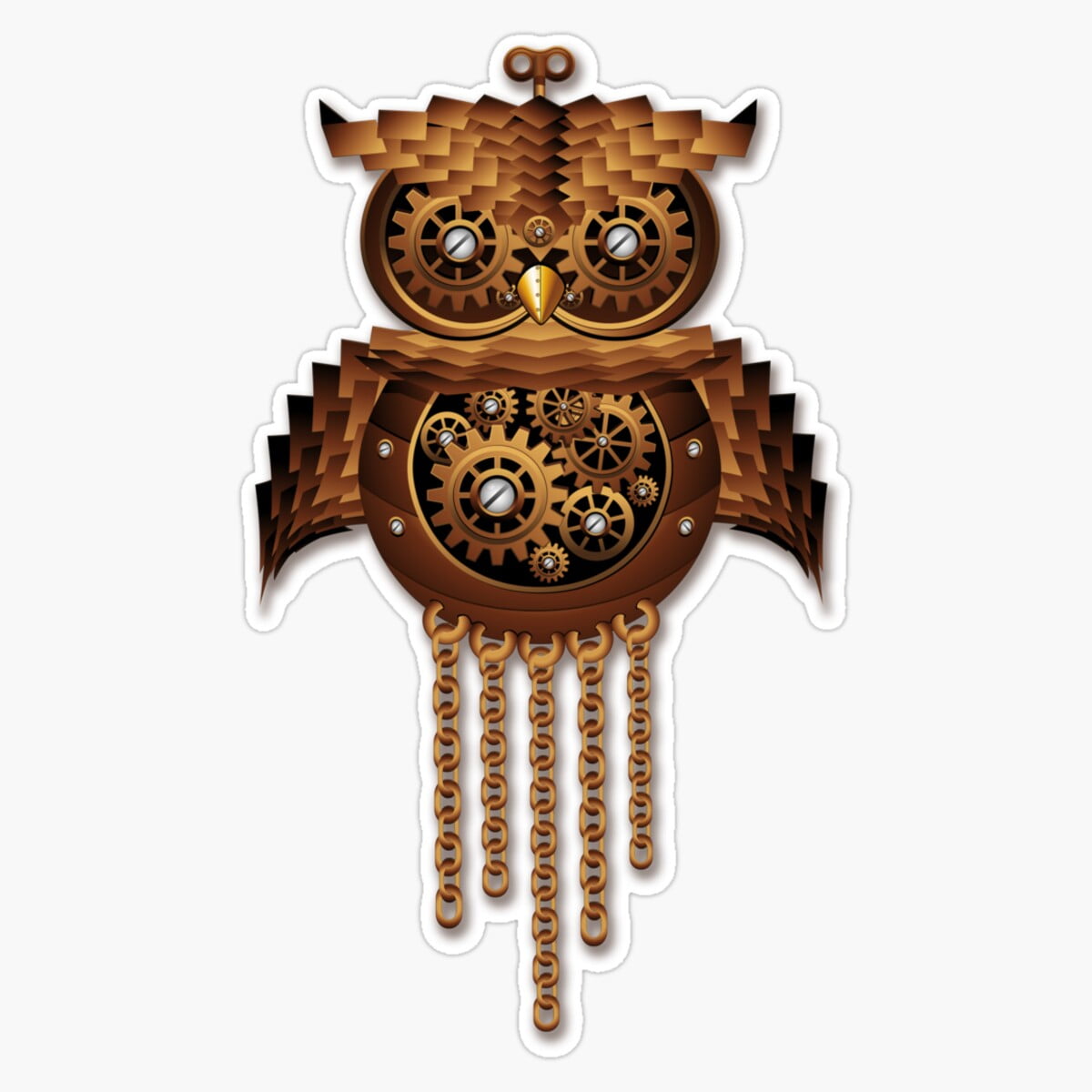 Maneki Owl Steampunk Vintage Retro Style Machine Er, Phone Decal Water ...
