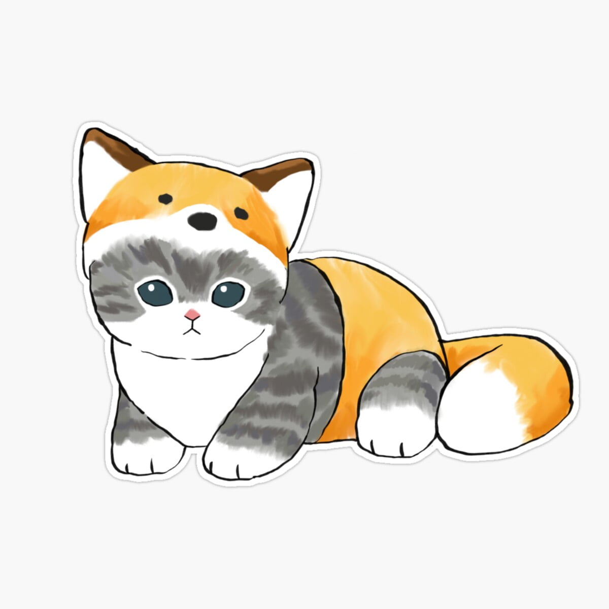 Maneki Ox Cat Sticker, Phone Decal Water Bottle Stickers Car Decals ...