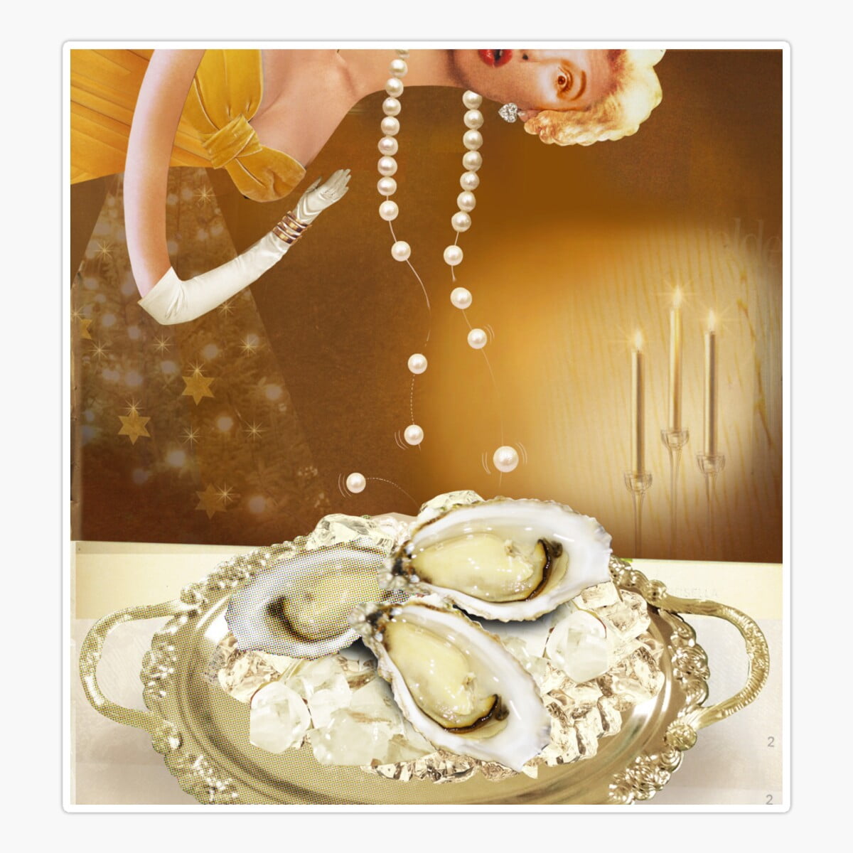 Maneki Oysters And Pearls Sticker, Phone Decal Water Bottle Stickers ...