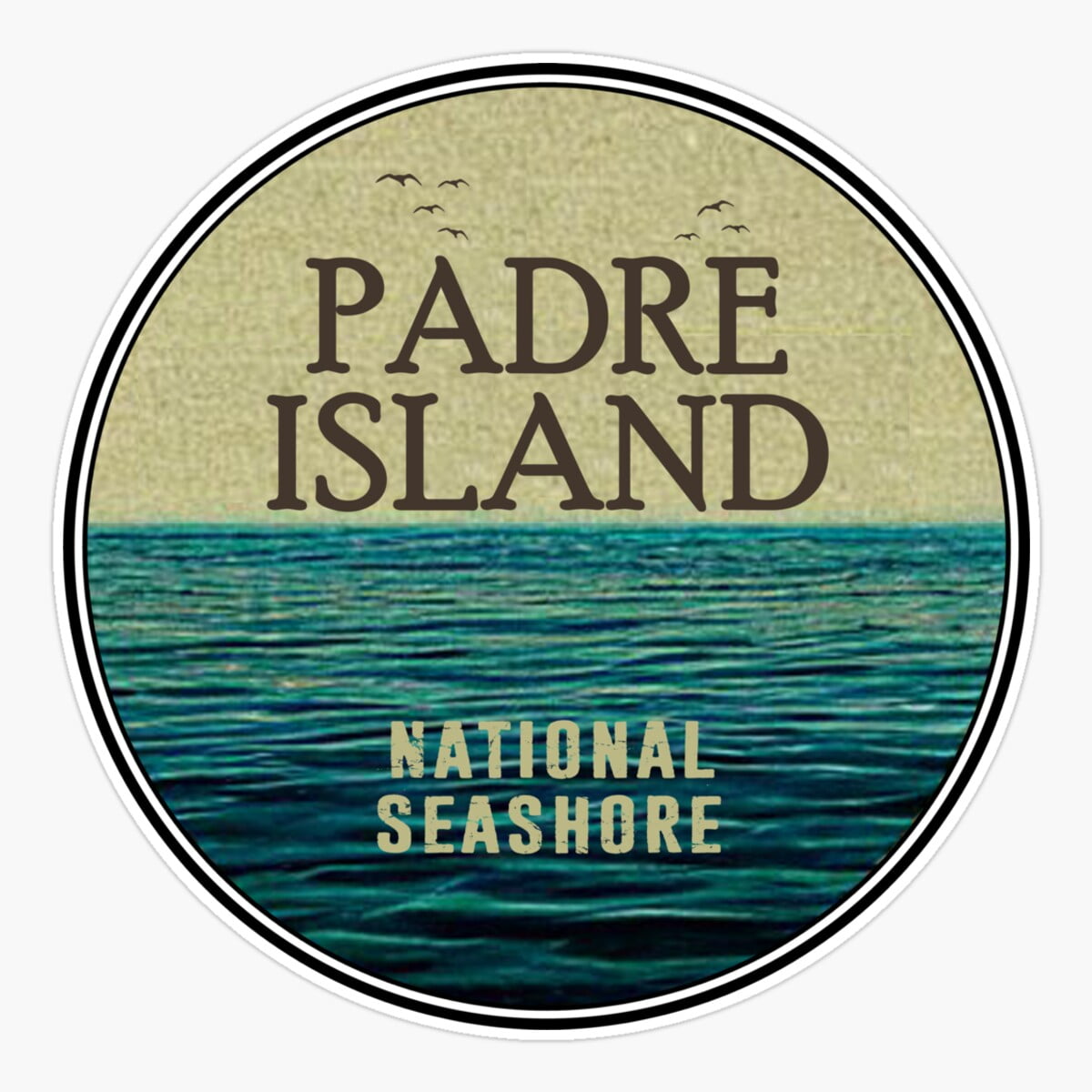 Maneki Padre Island National Seashore Ocean Birds Sticker, Phone Decal ...