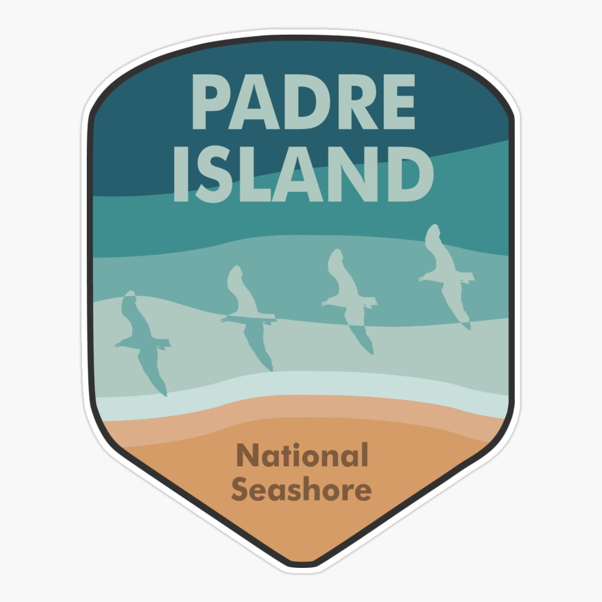 Maneki Padre Island National Seashore Texas Seagulls Sticker, Phone ...