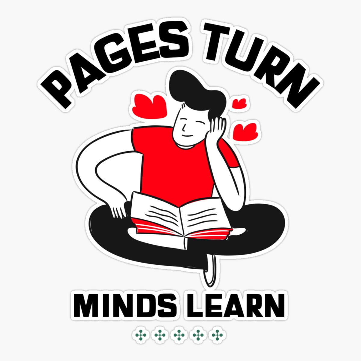 Maneki Pages Turn - Minds Learn (Man Sat) Sticker, Phone Decal Water ...