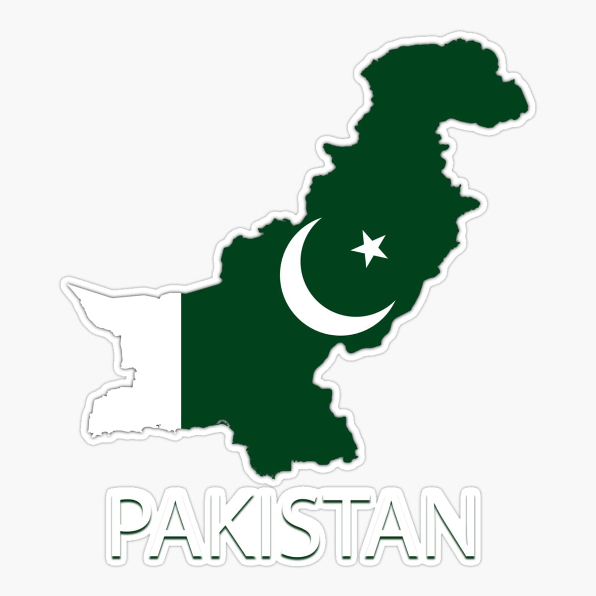 Maneki Pakistani Lag Inside Map O Pakistan Sticker, Phone Decal Water ...