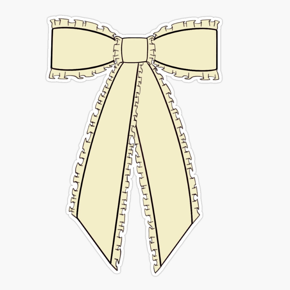 Maneki Pale Yellow Bow Er, Phone Decal Water Bottle Stickers Car Decals ...