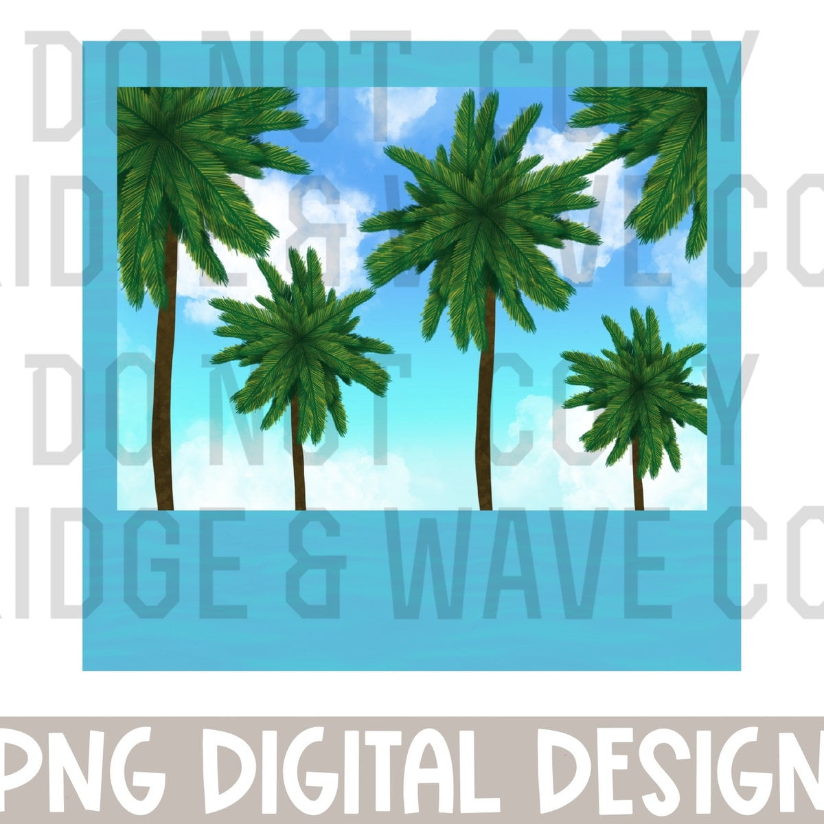 Maneki Palm Tree Polaroid Png File Printable Summer Palm Tree Png File, Vacation, Beach, Phone ...