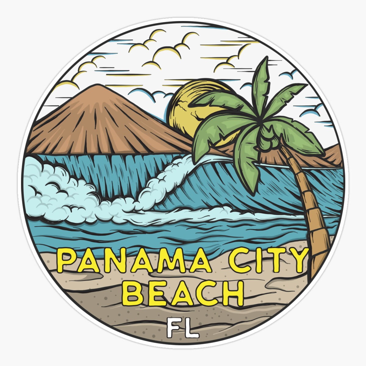 Maneki Panama City Beach Lorida Vintage Sticker, Phone Decal Water ...
