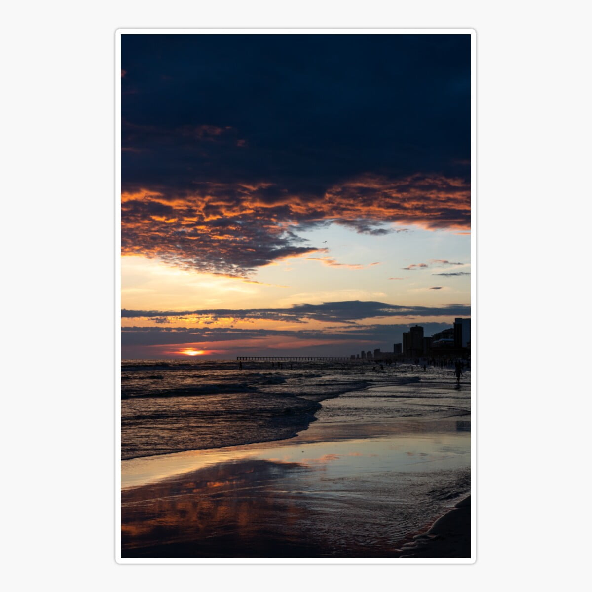 Maneki Panama City Beach Sunset, Pcb, Lorida Sticker, Phone Decal Water ...