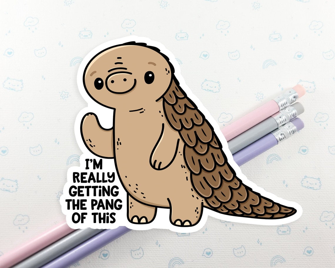 Maneki Pangolin Pun Er, Cute Pangolin, Vinyl Er, Laptop Decal, Kawaii ...