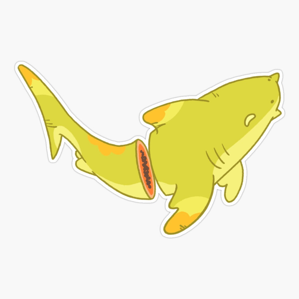 Maneki Papaya Shark Er, Phone Decal Water Bottle Stickers Car Decals ...