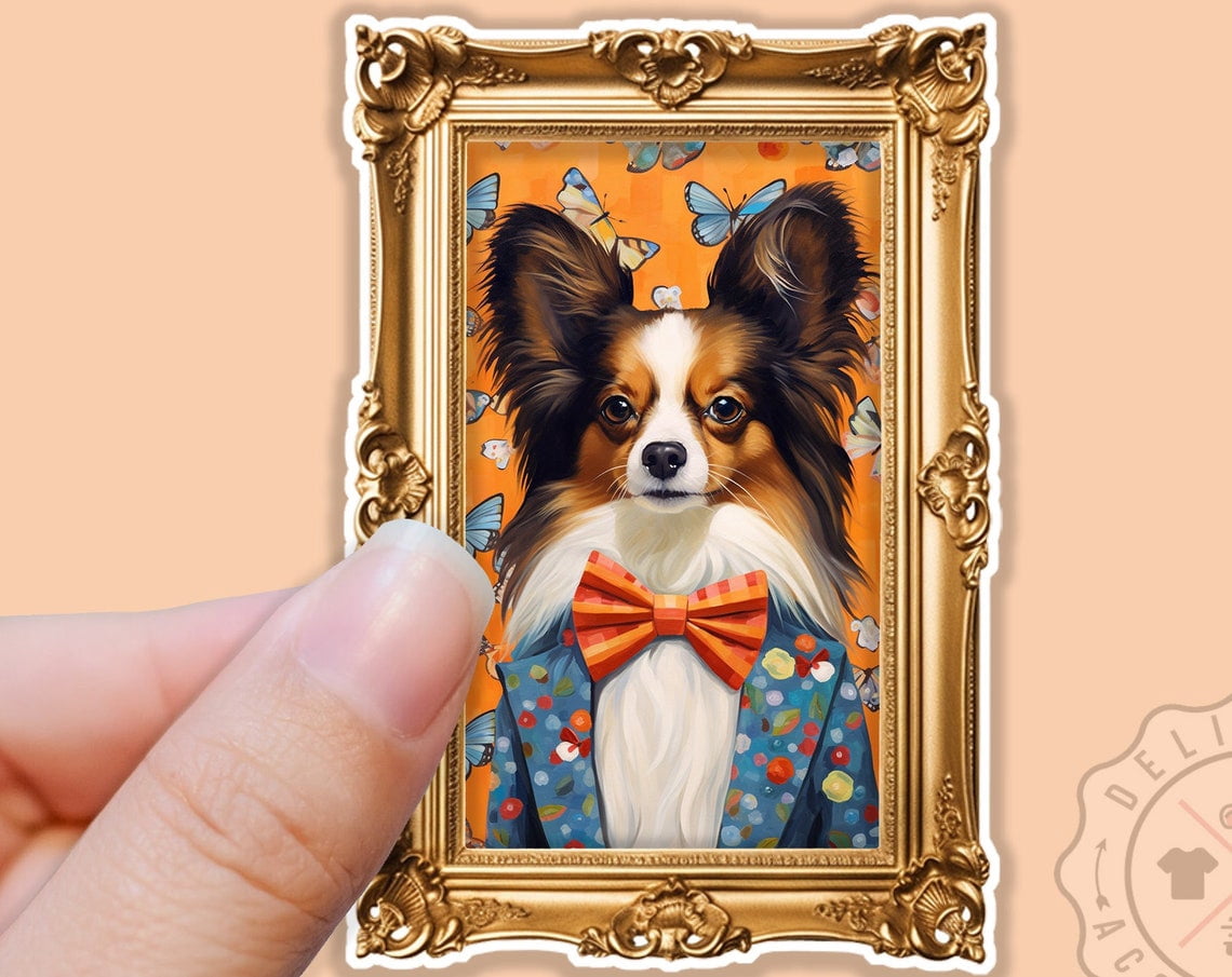 Maneki Papillon Er For Papillon Lovers, Papillon Portrait, Cute Vinyl ...
