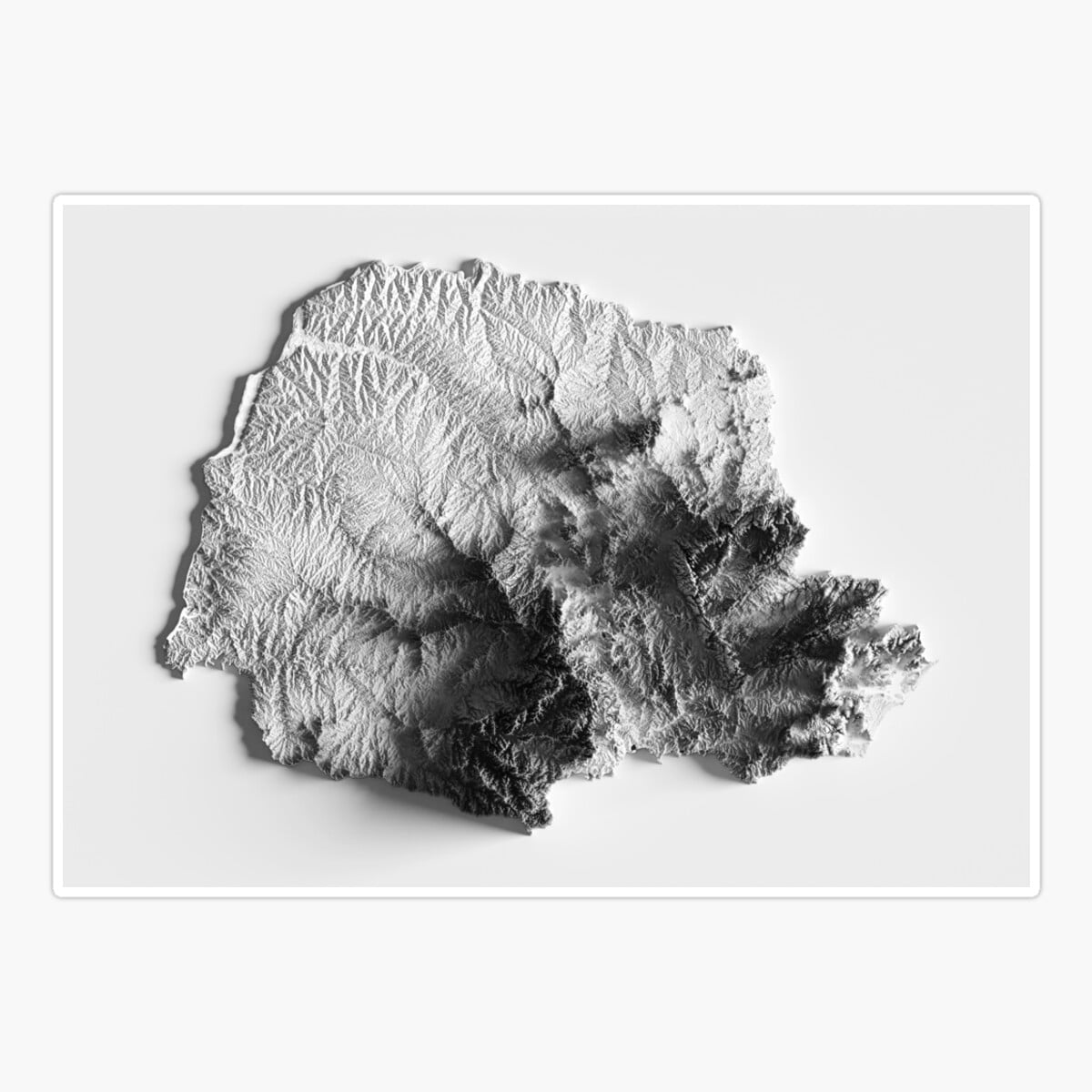 Maneki Parana State, Brazil, Relie Map - Topographic Elevation Sticker ...