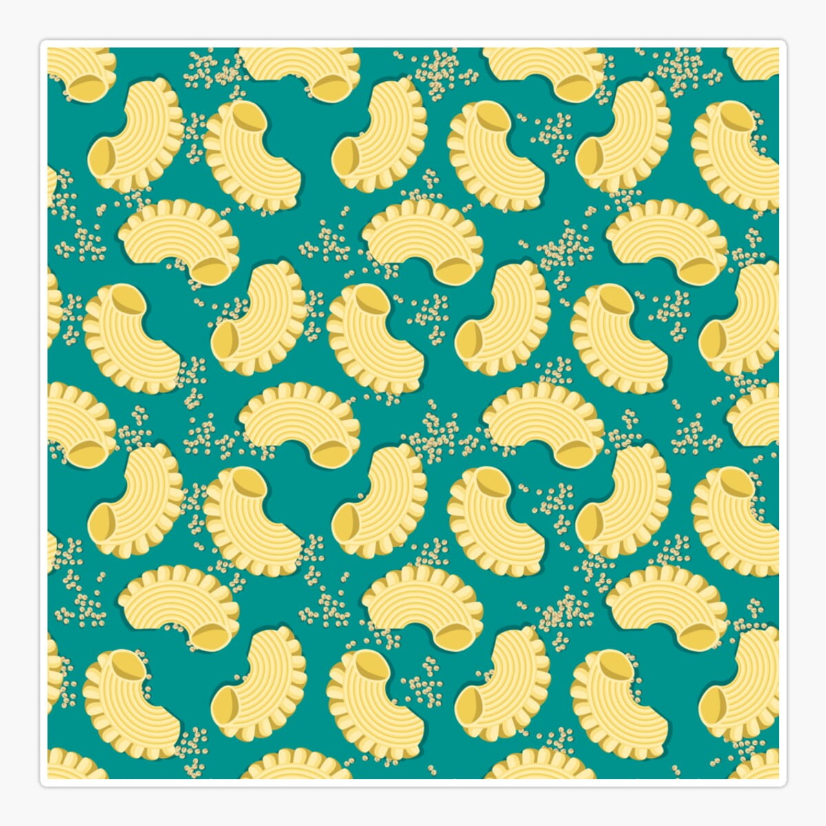 Maneki Pasta Creste Di Gallo, Emerald Background Sticker, Phone Decal ...