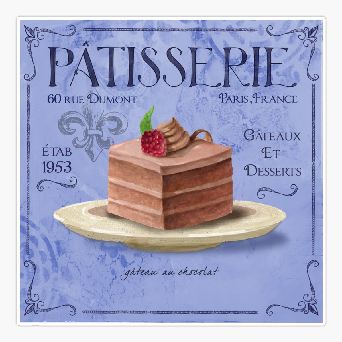 Maneki Patisserie, Gateau Au Chocolat, Rench Art And Decor Sticker ...