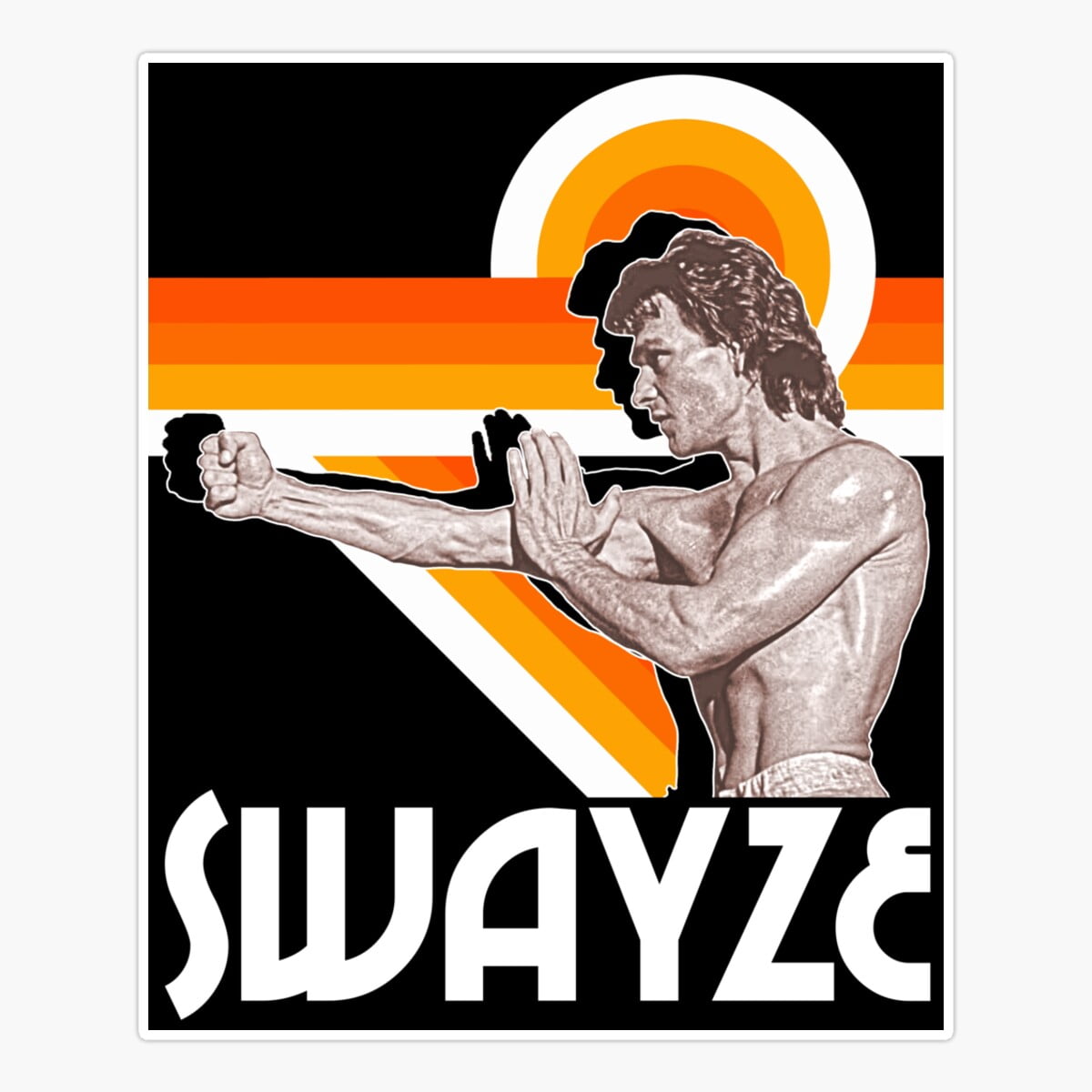 Maneki Patrick Swayze Shirtless Hot Bod Fanart Tribute Er, Phone Decal ...