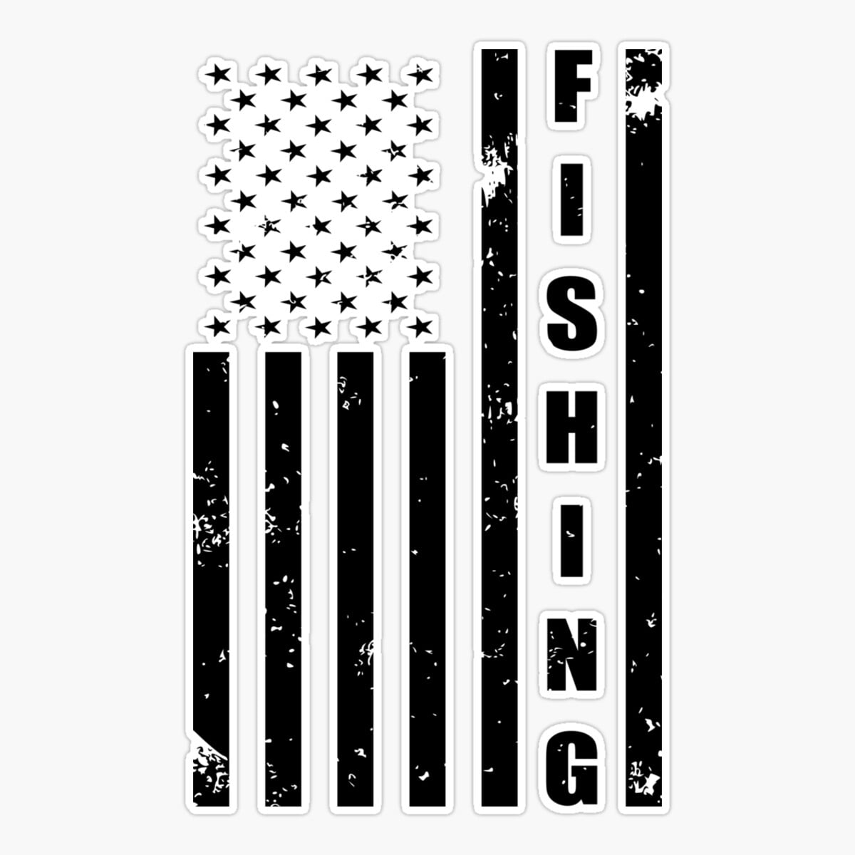 Maneki Patriotic American Lag Ishing Distressed Design Er, Phone Decal ...