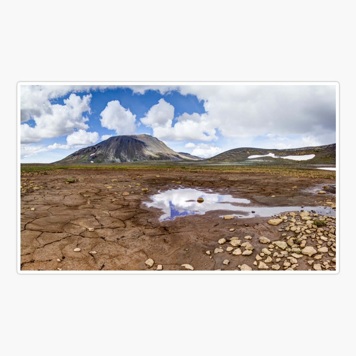 Maneki Patternd Ground With Mud Cracks In Beautiul Primordial Icelandic ...